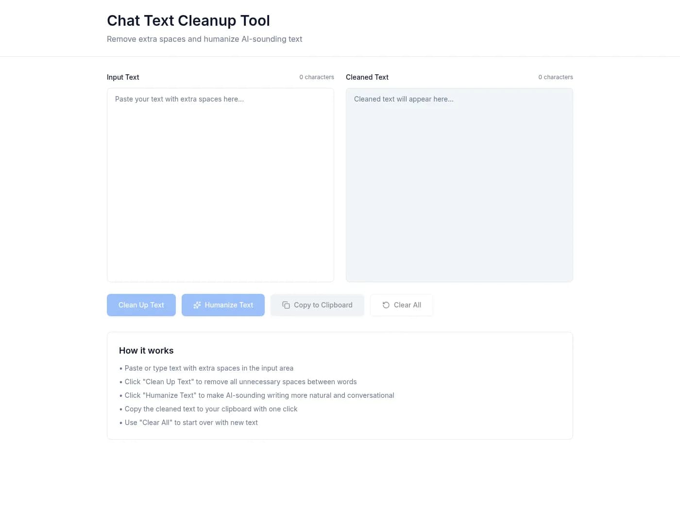 Chat Text Cleanup Tool