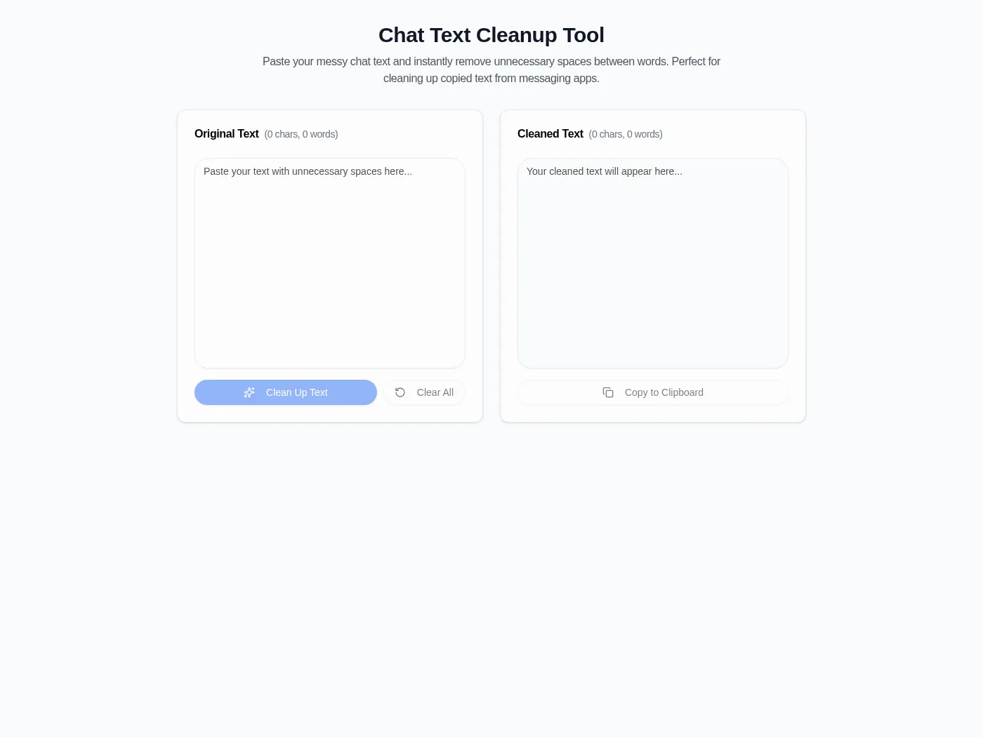 Chat Text Cleanup Tool