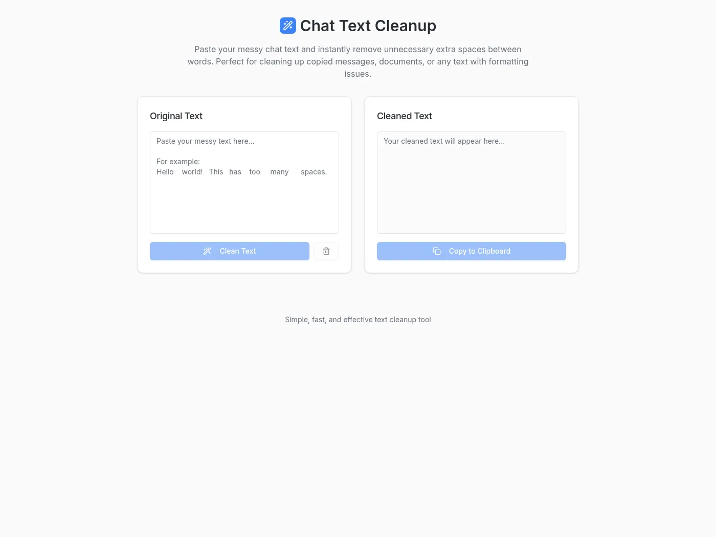 Chat Text Cleanup Tool