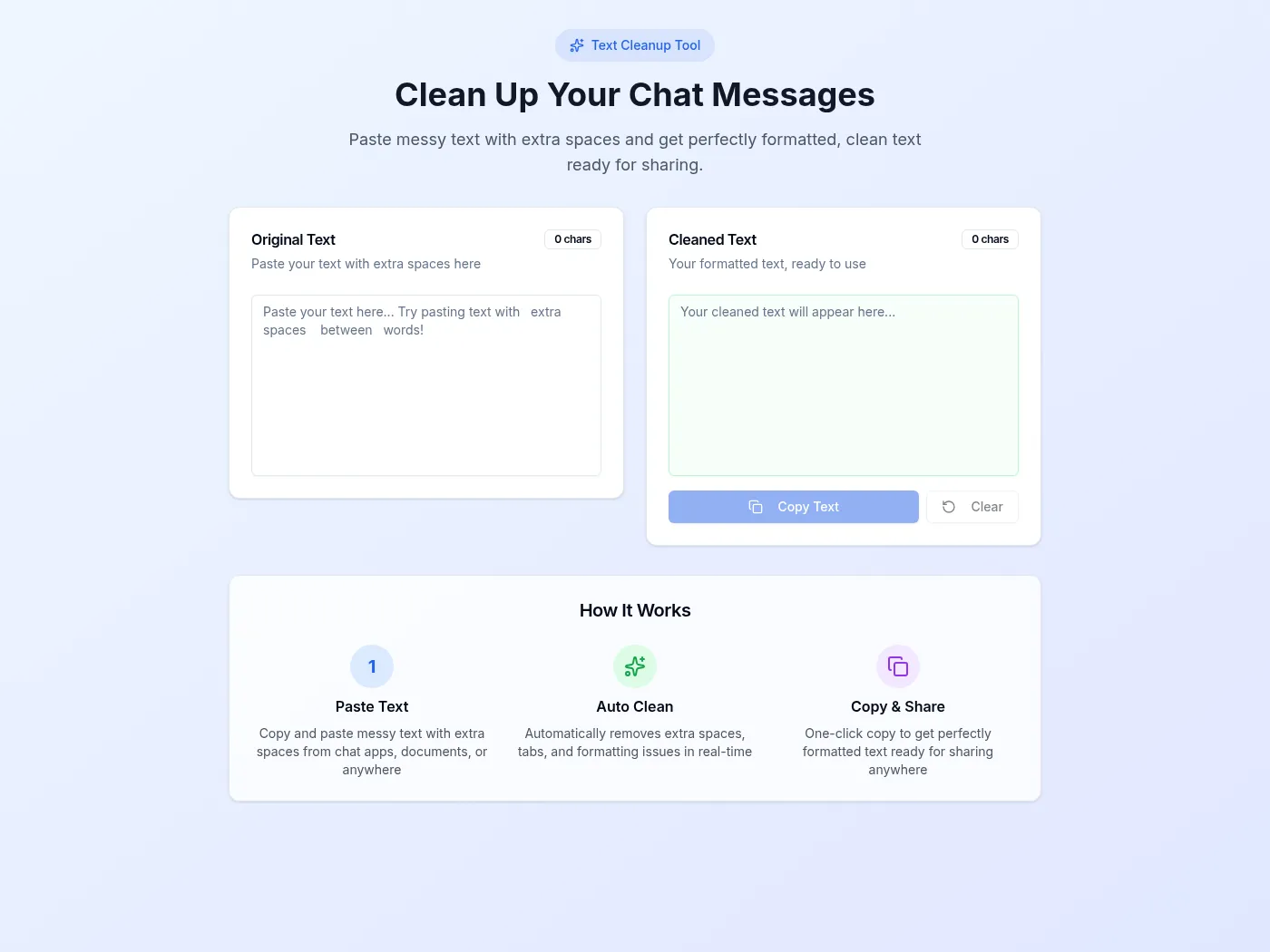 Chat Text Cleanup Tool
