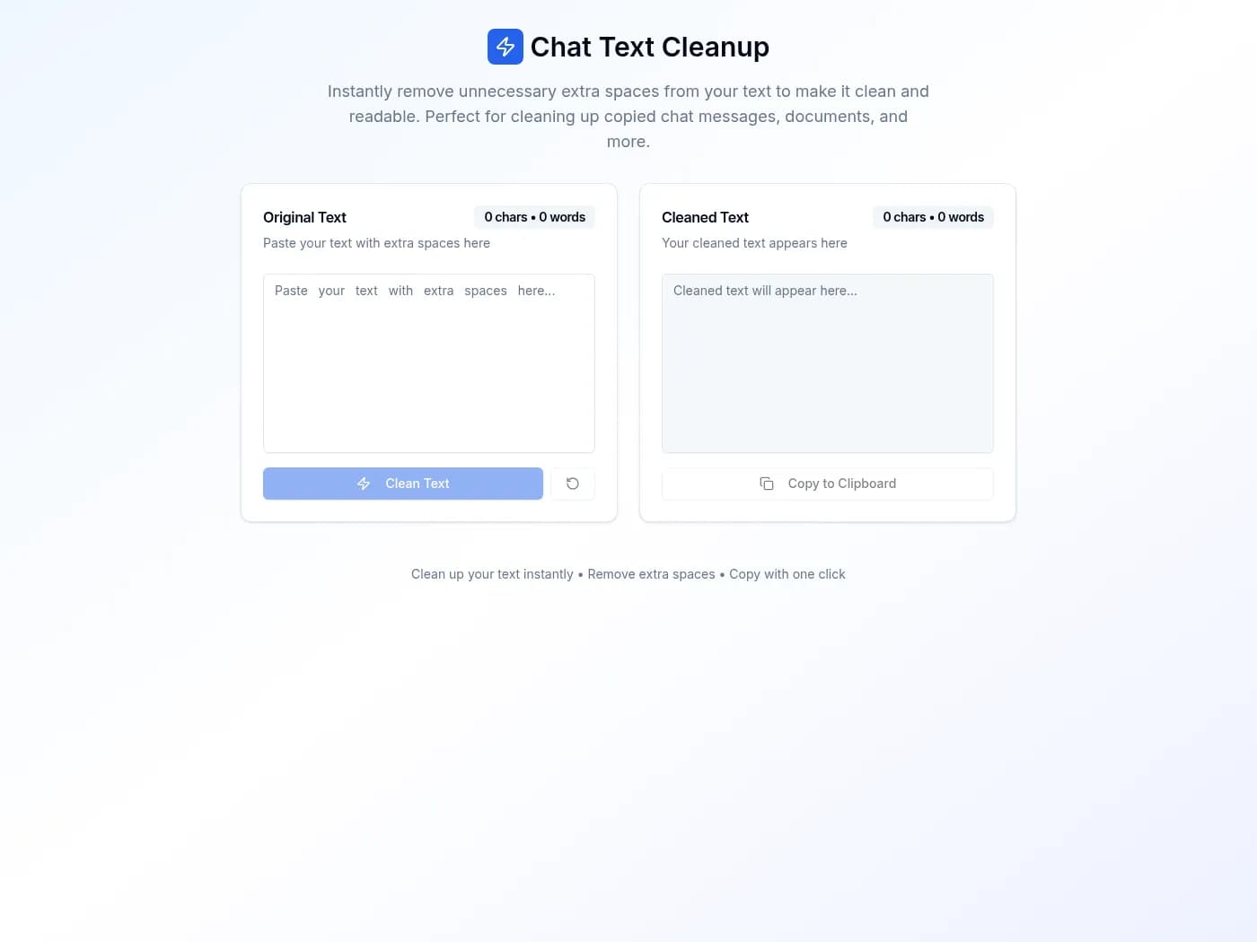 Chat Text Cleanup Tool