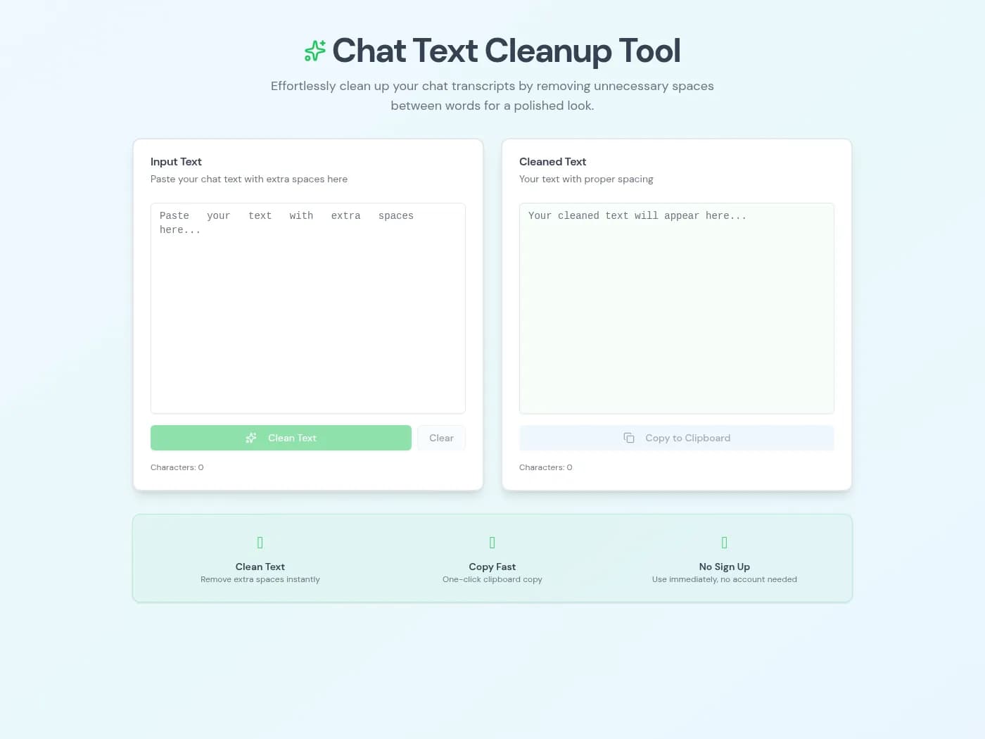 Chat Text Cleanup Tool