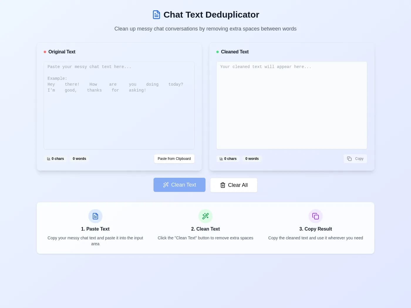 Chat Text Deduplicator