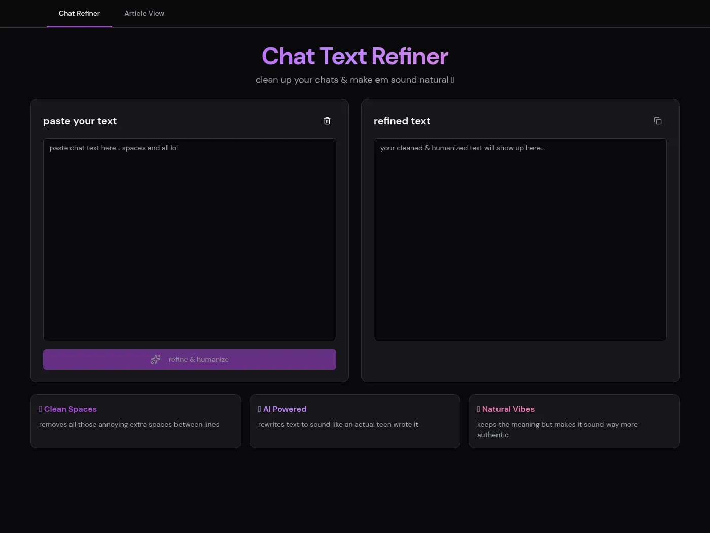 Chat Text Refiner & Humanizer