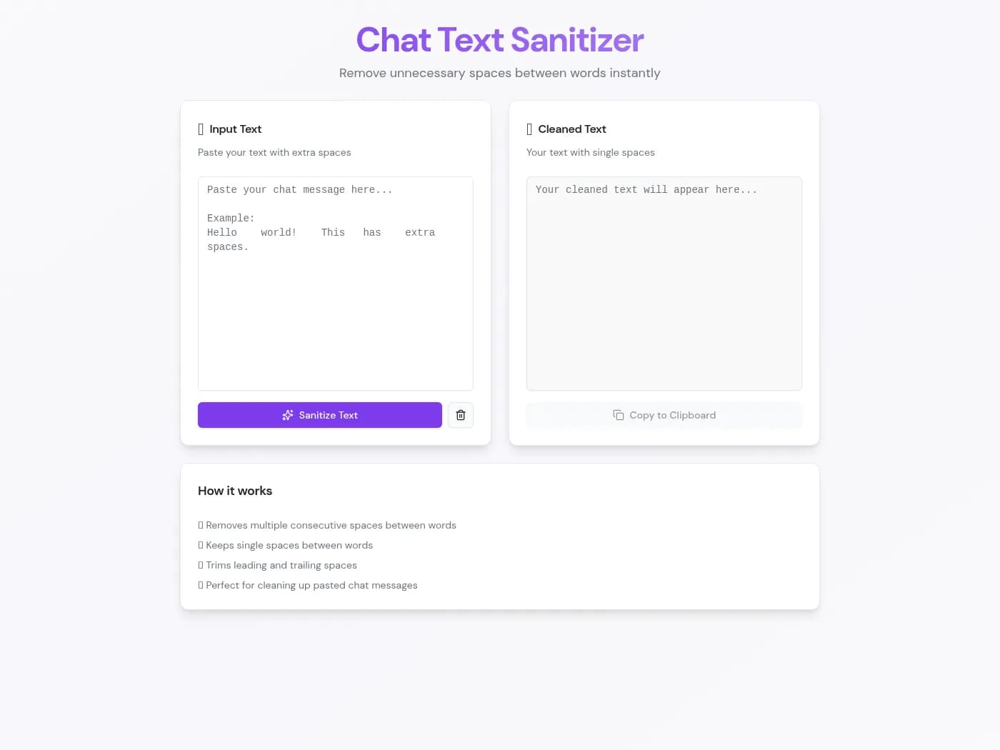 Chat Text Sanitizer
