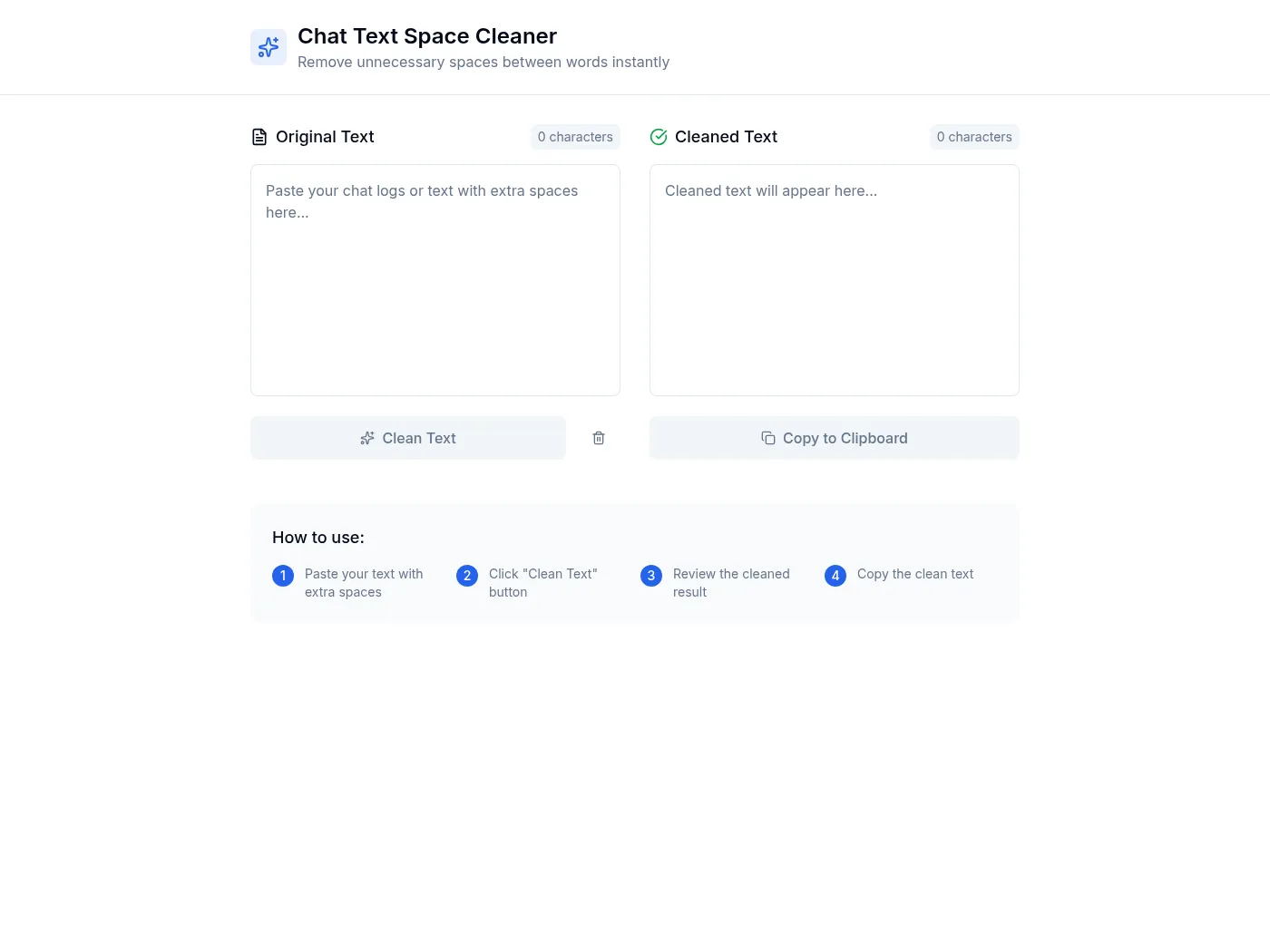 Chat Text Space Cleaner