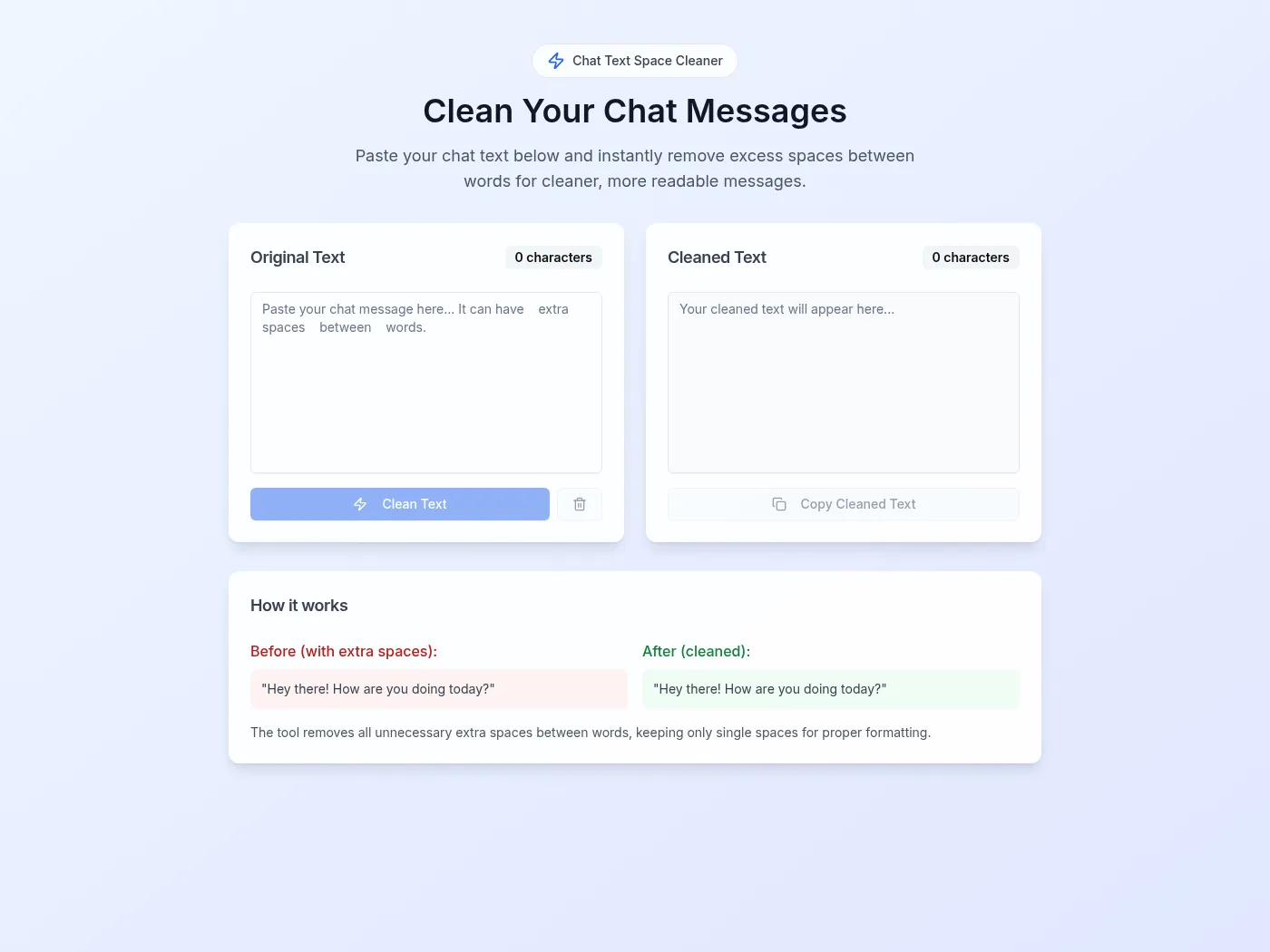 Chat Text Space Cleaner