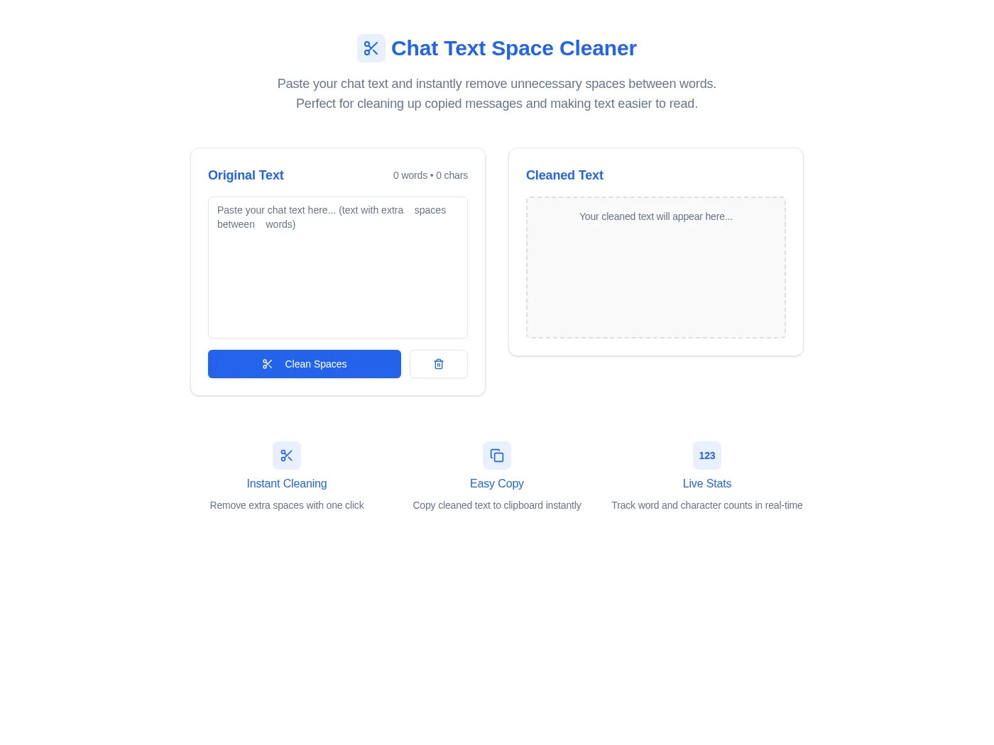 Chat Text Space Cleaner