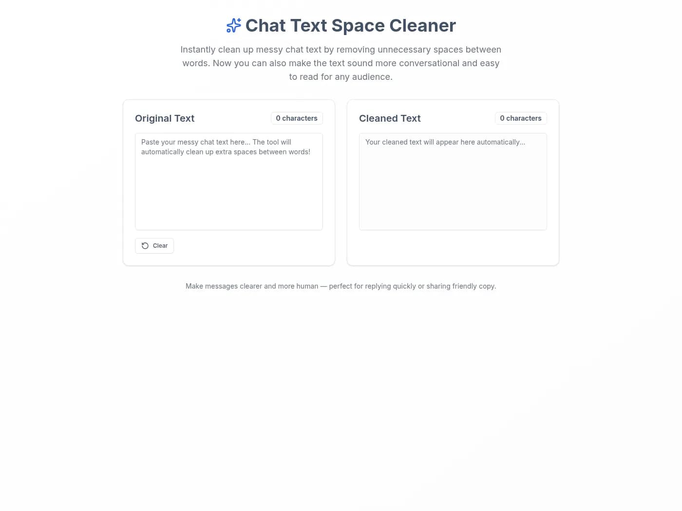 Chat Text Space Cleaner