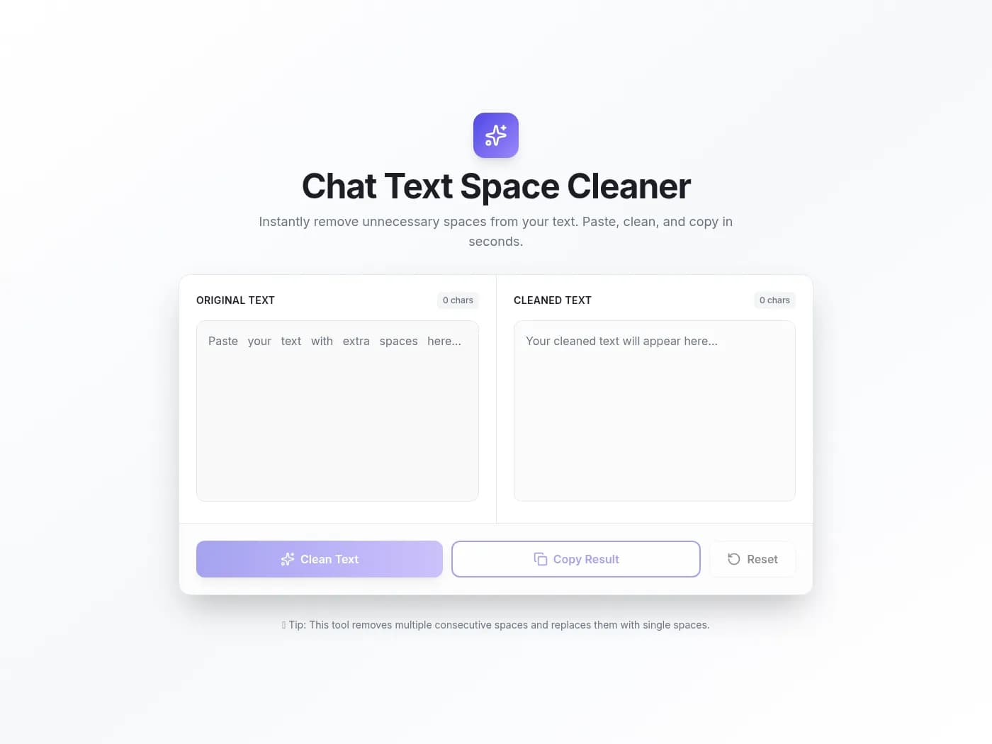 Chat Text Space Cleaner