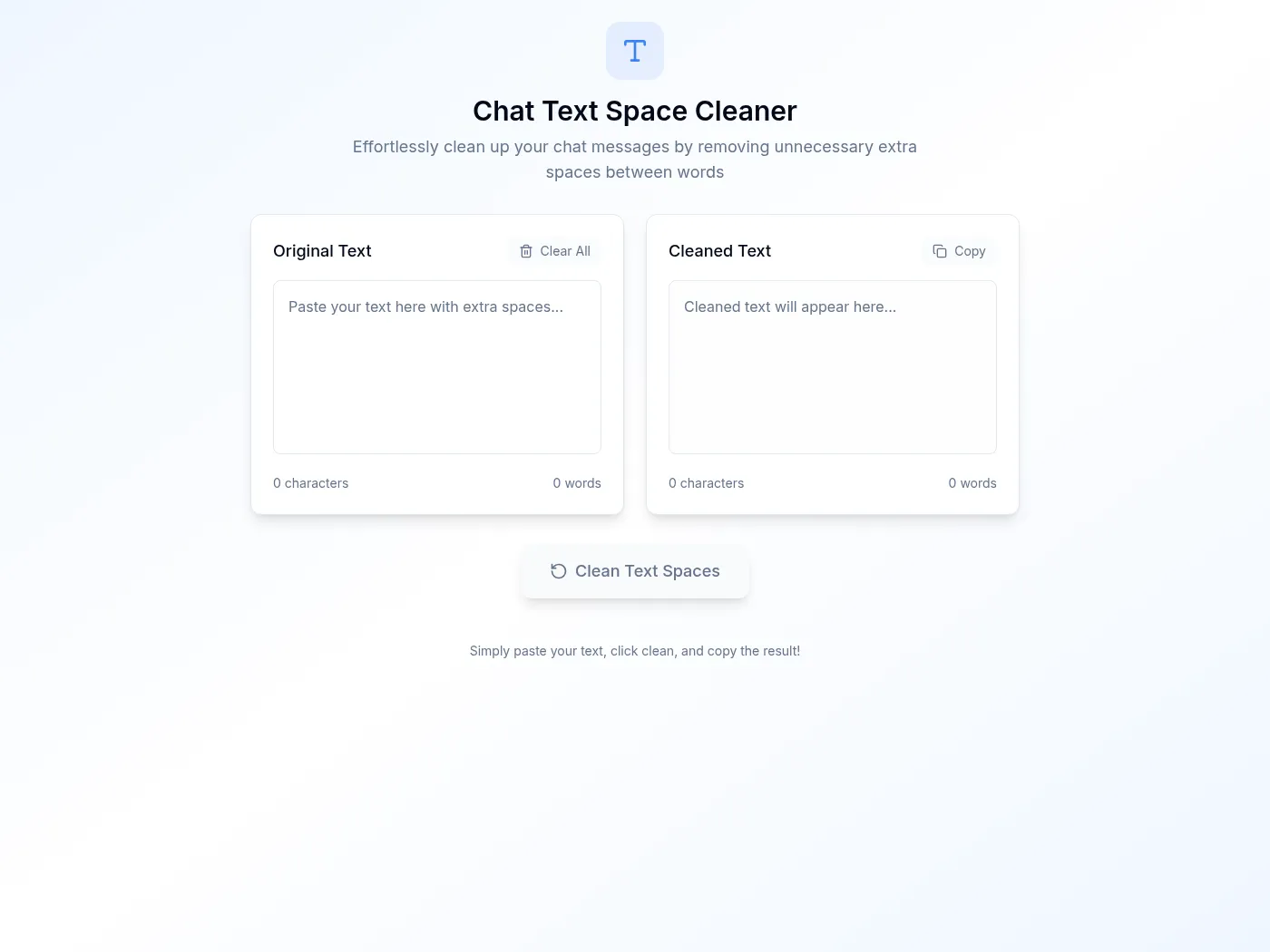 Chat Text Space Cleaner