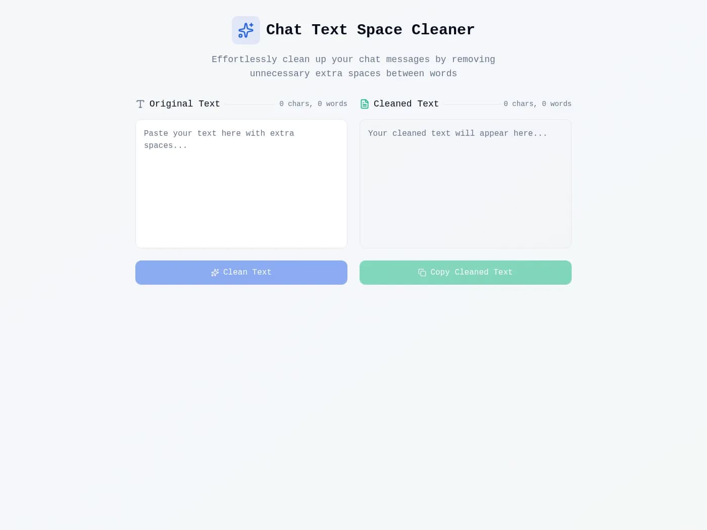 Chat Text Space Cleaner