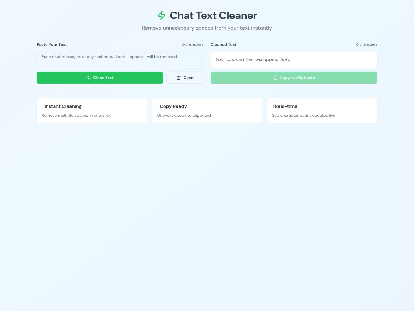 Chat Text Space Cleaner