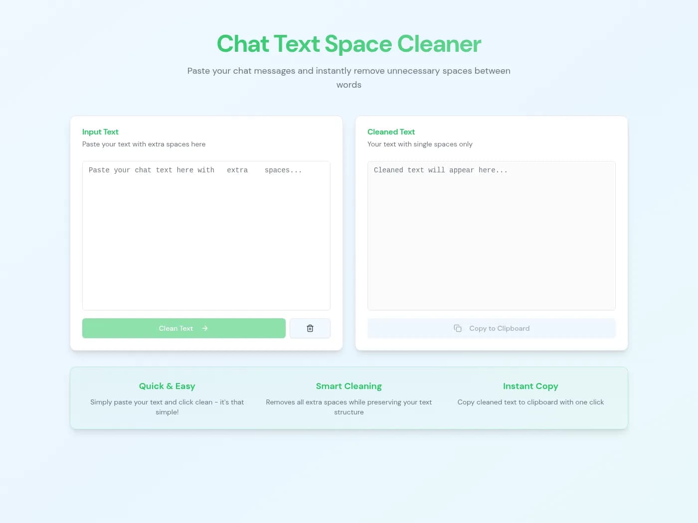 Chat Text Space Cleaner