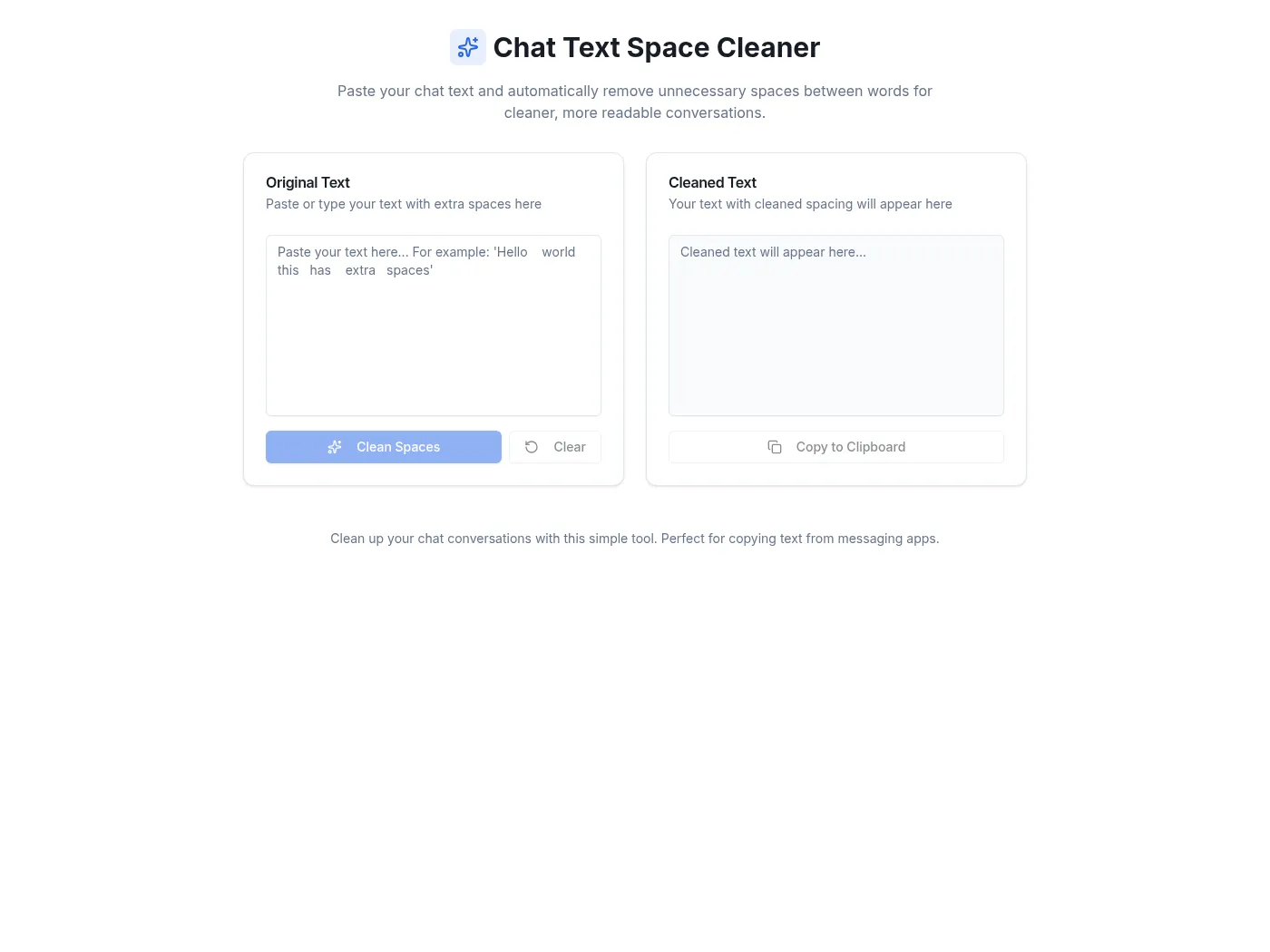 Chat Text Space Cleaner