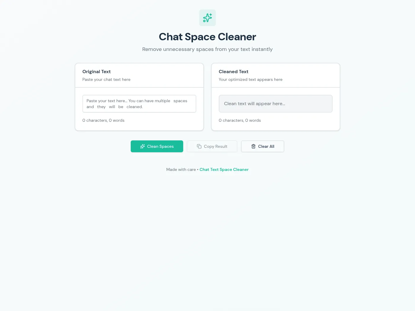 Chat Text Space Cleaner