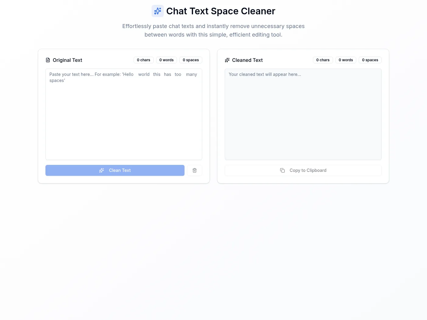 Chat Text Space Cleaner