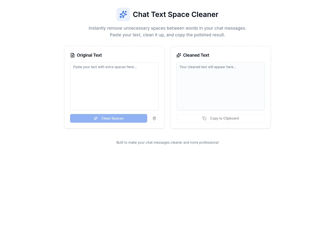 Chat Text Space Cleaner