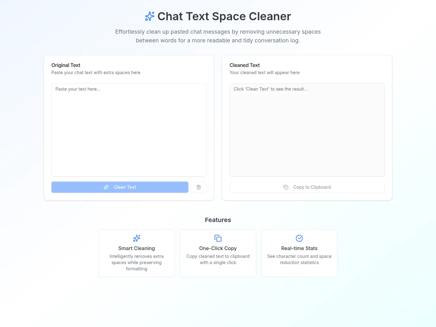 Chat Text Space Cleaner