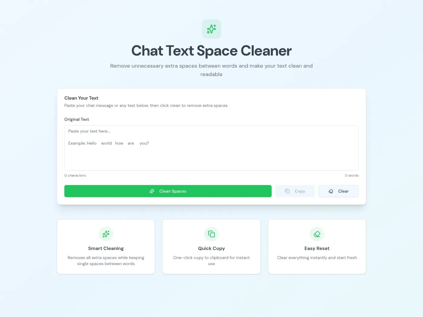 Chat Text Space Cleaner