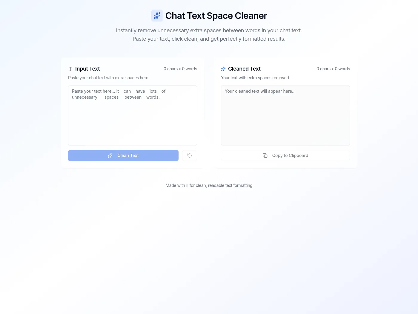 Chat Text Space Cleaner