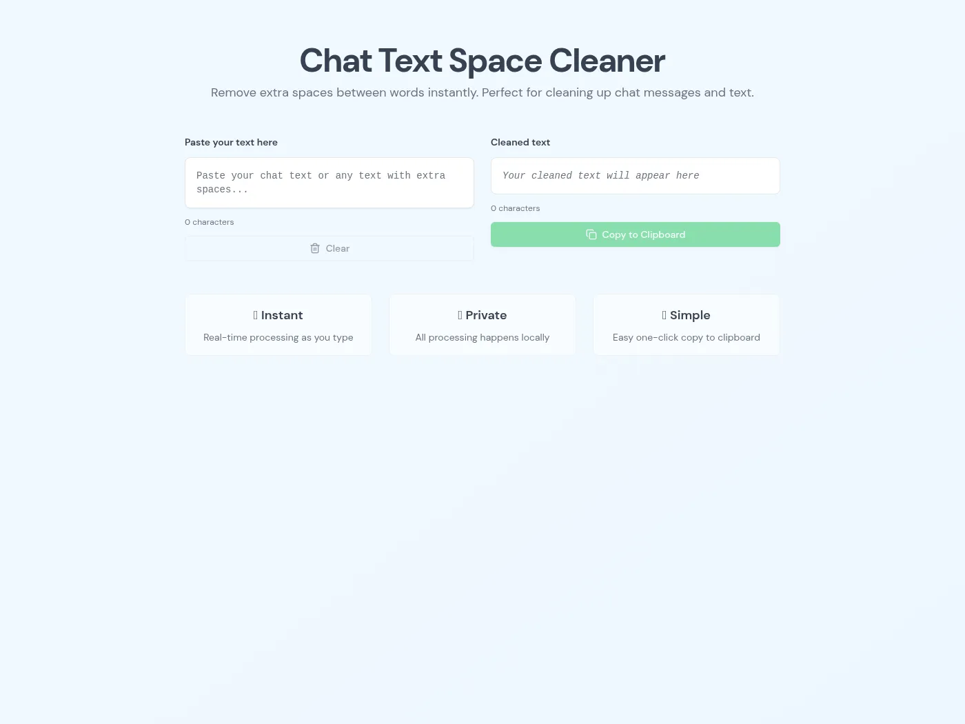 Chat Text Space Cleaner