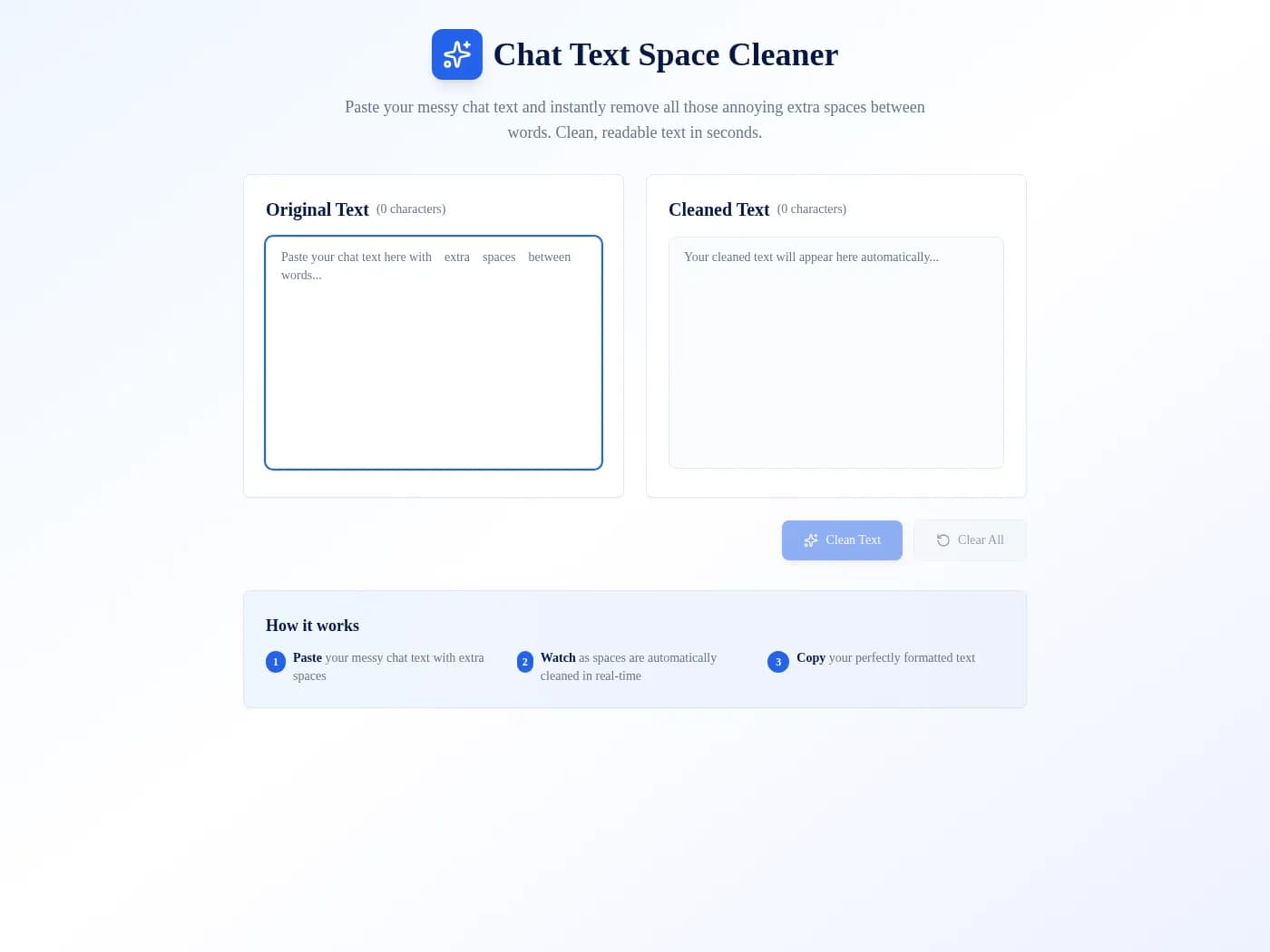 Chat Text Space Cleaner