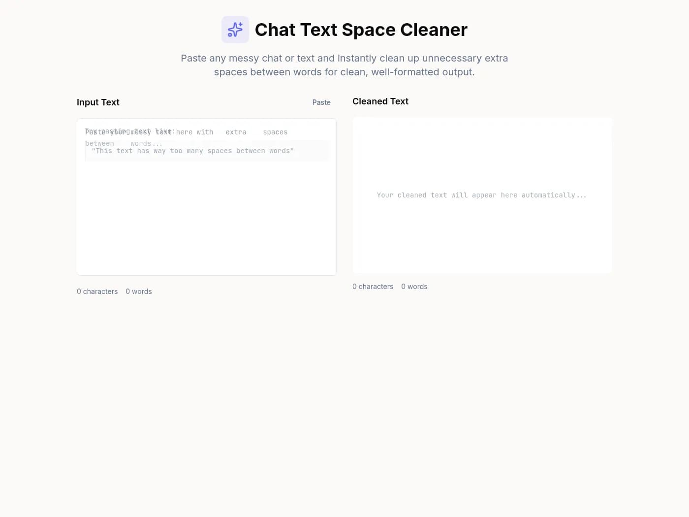 Chat Text Space Cleaner