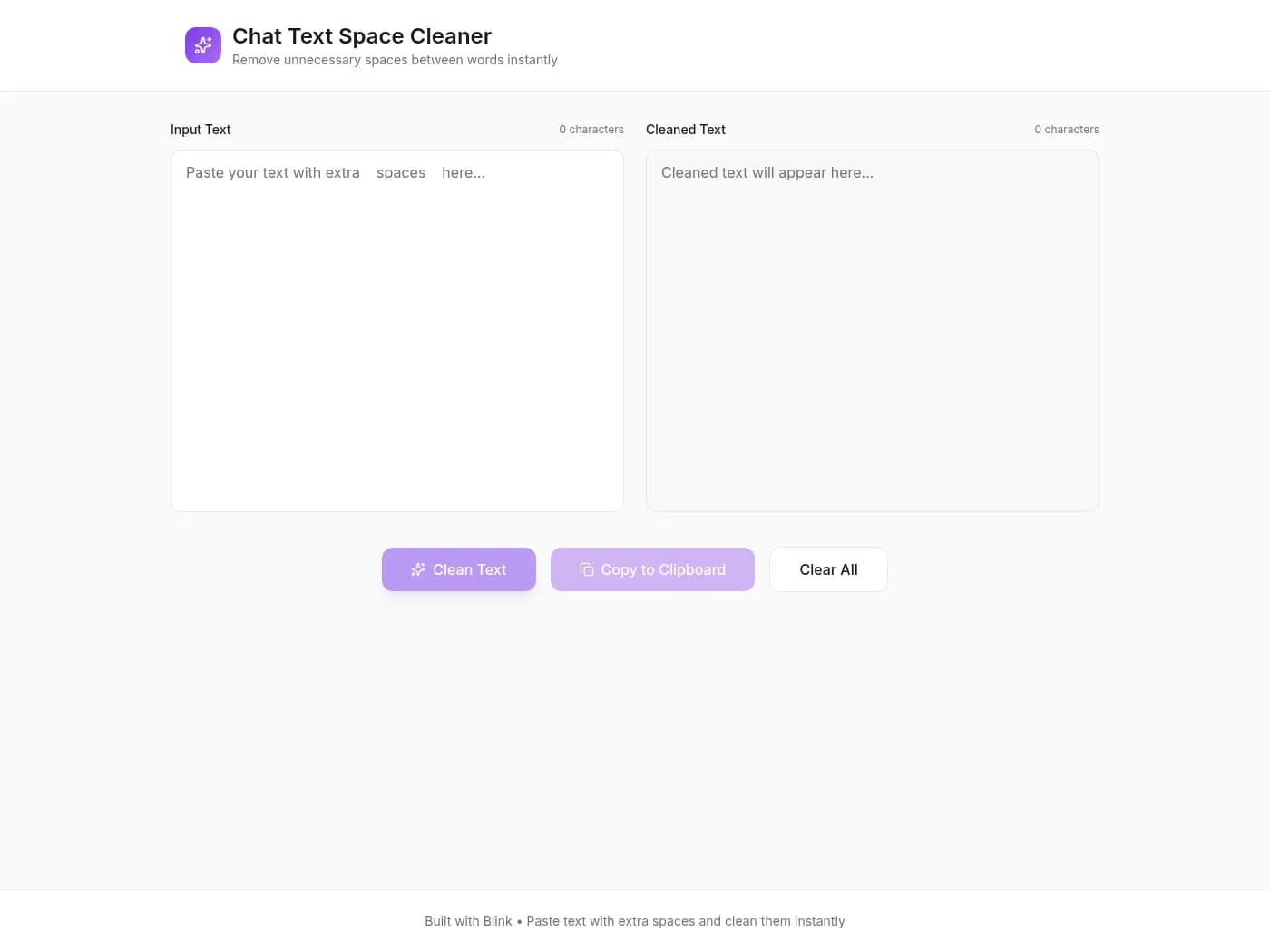 Chat Text Space Cleaner