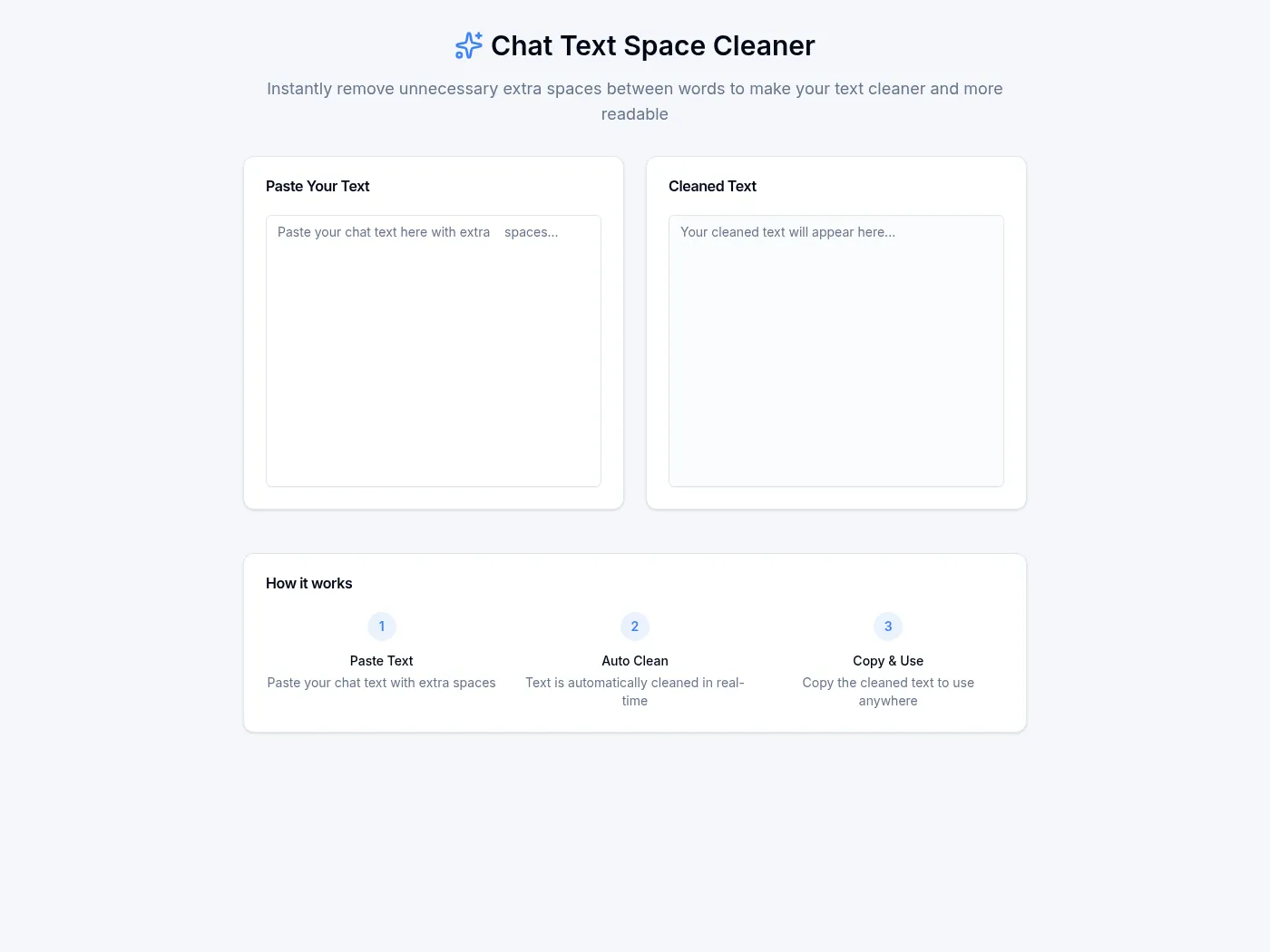 Chat Text Space Cleaner