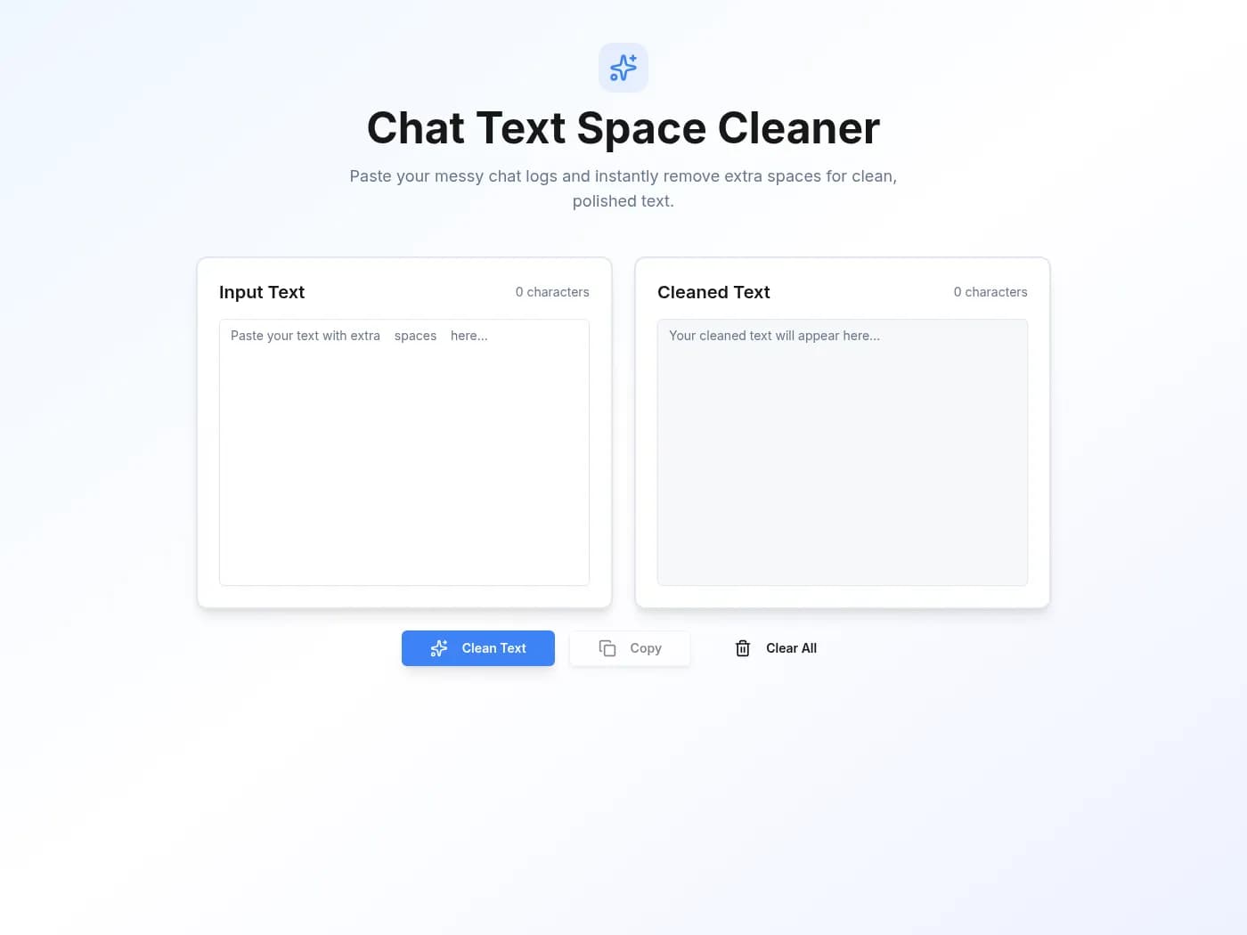 Chat Text Space Cleaner