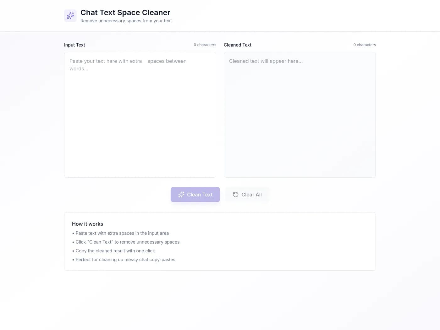 Chat Text Space Cleaner