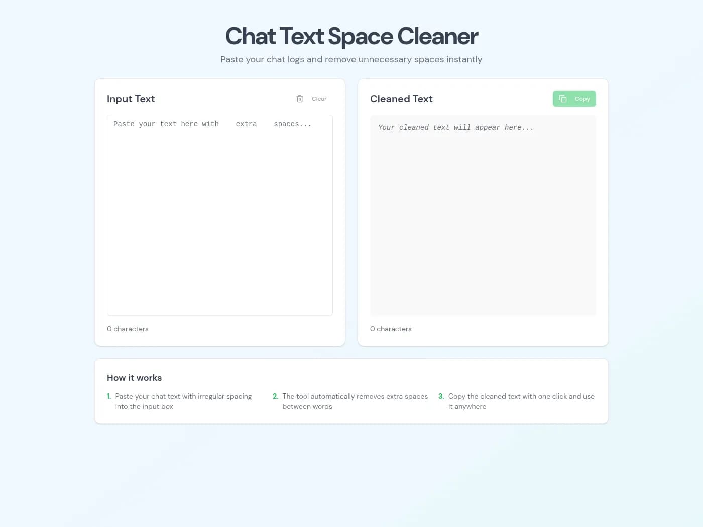 Chat Text Space Cleaner