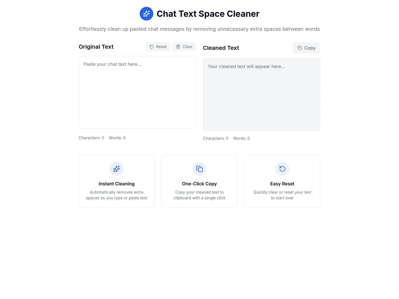 Chat Text Space Cleaner