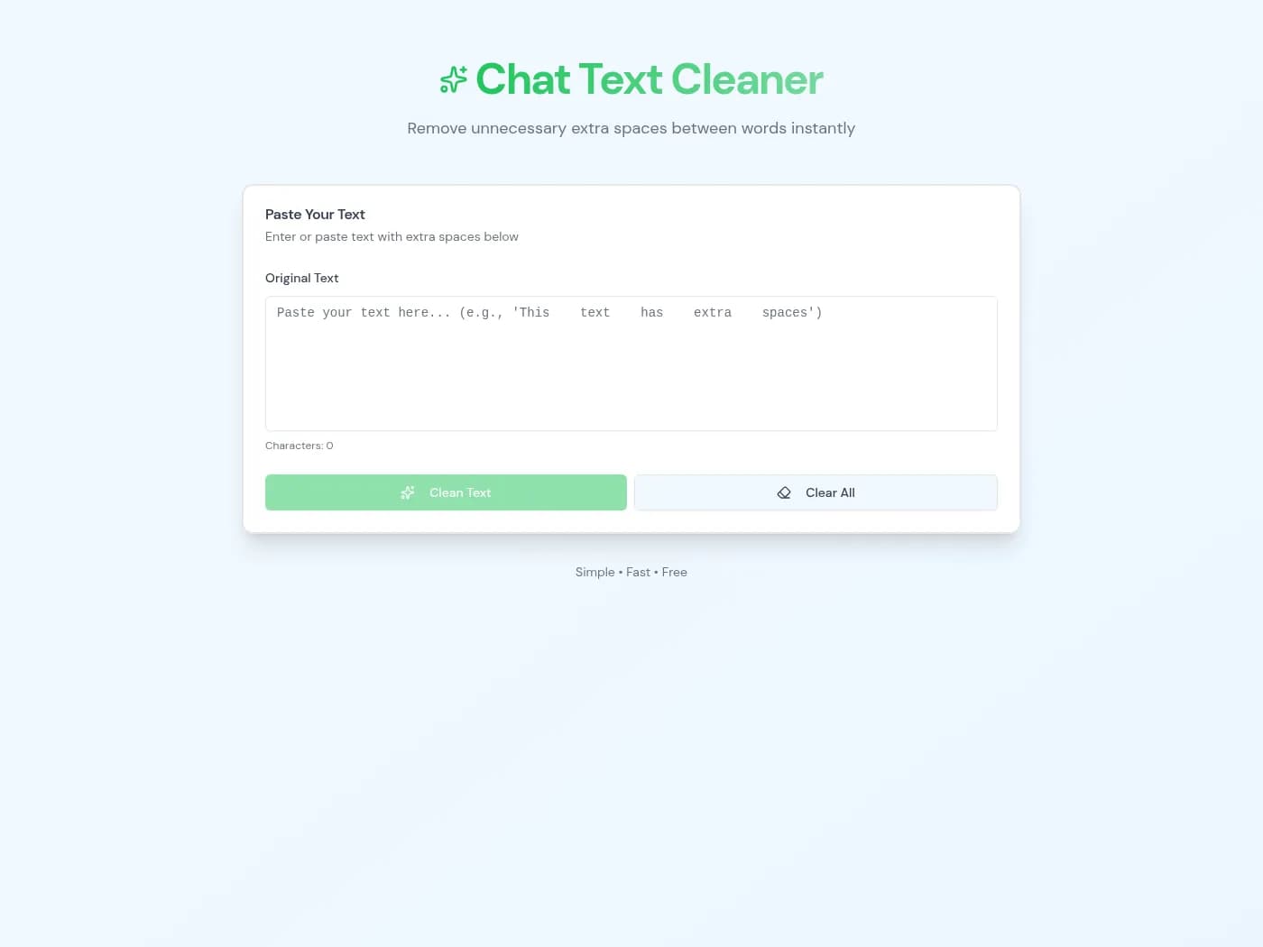 Chat Text Space Cleaner