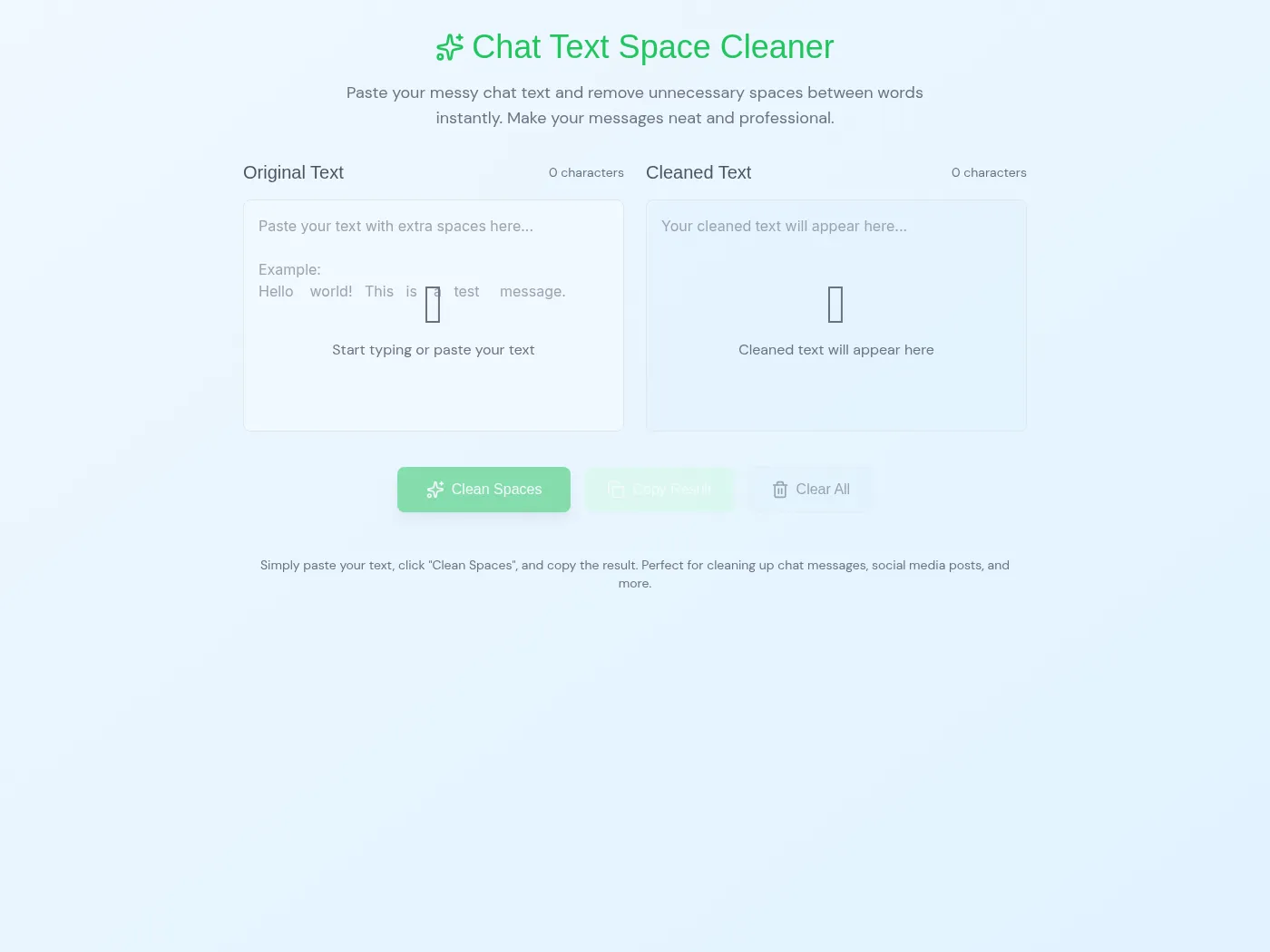 Chat Text Space Cleaner