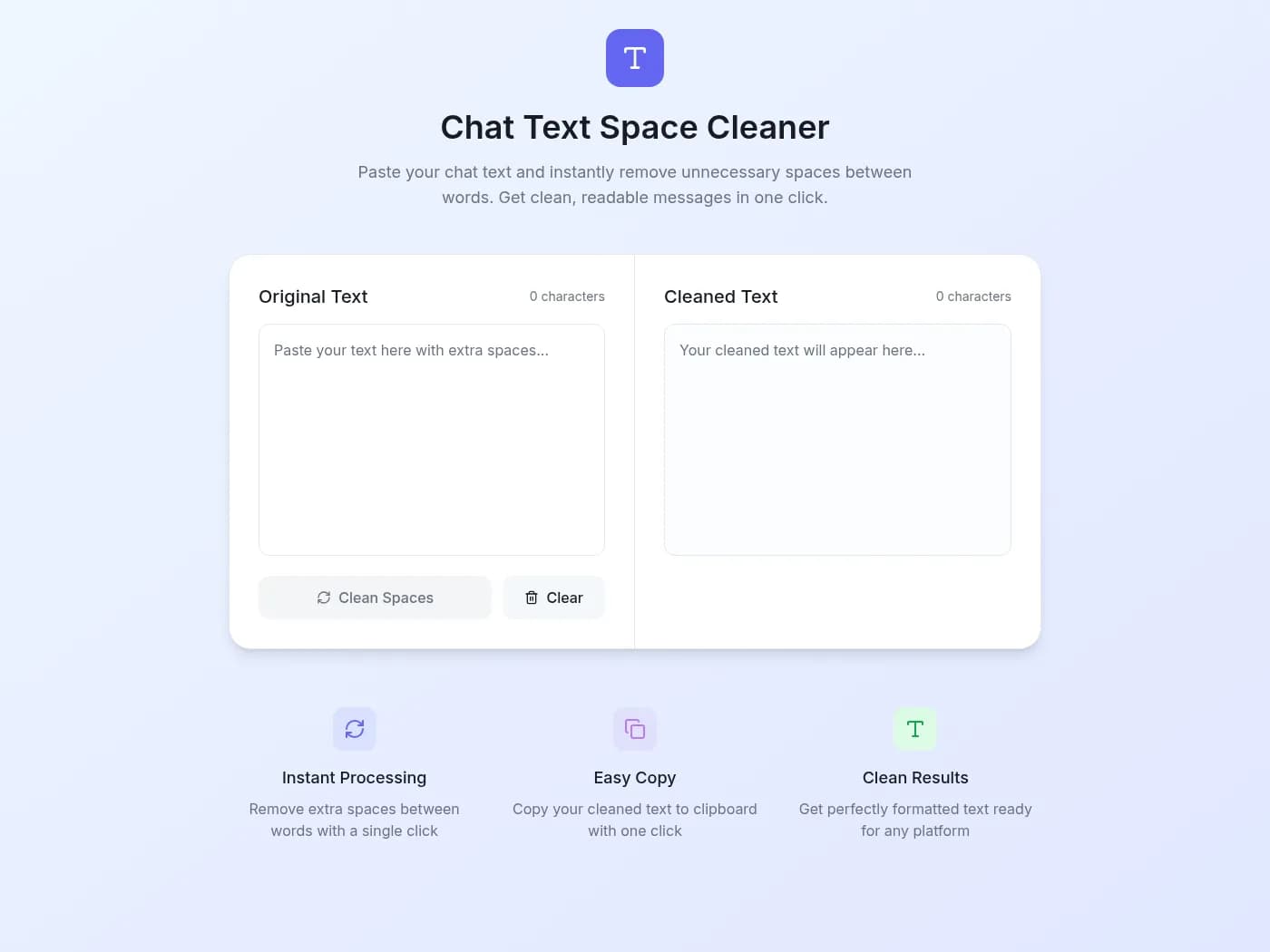 Chat Text Space Cleaner