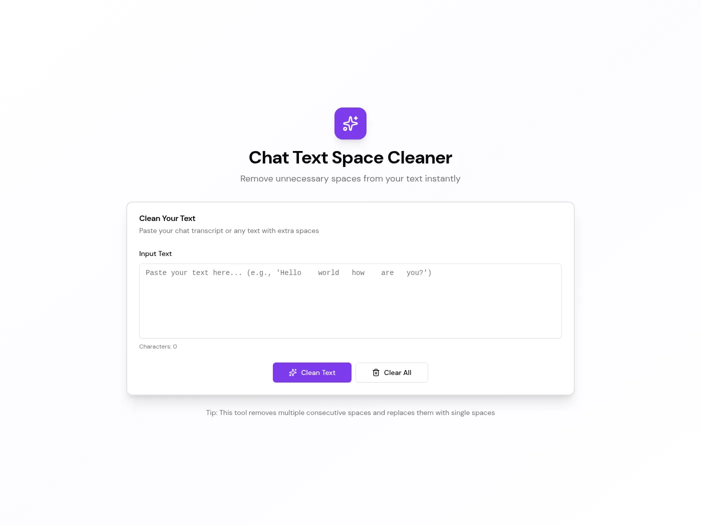 Chat Text Space Cleaner