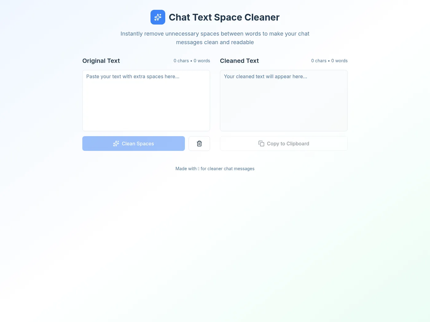 Chat Text Space Cleaner