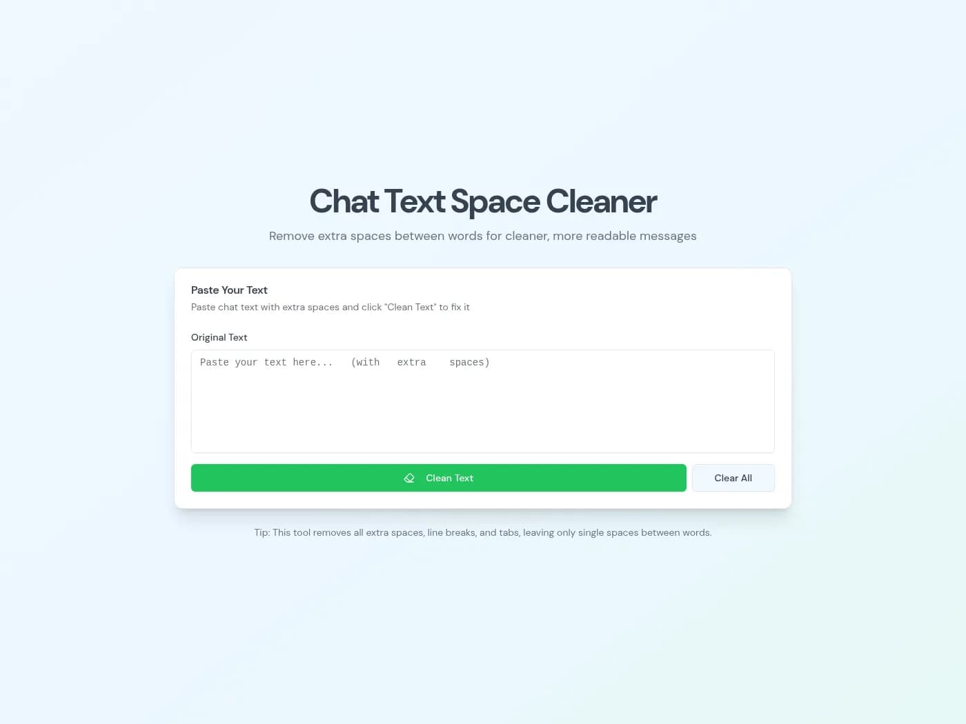 Chat Text Space Cleaner