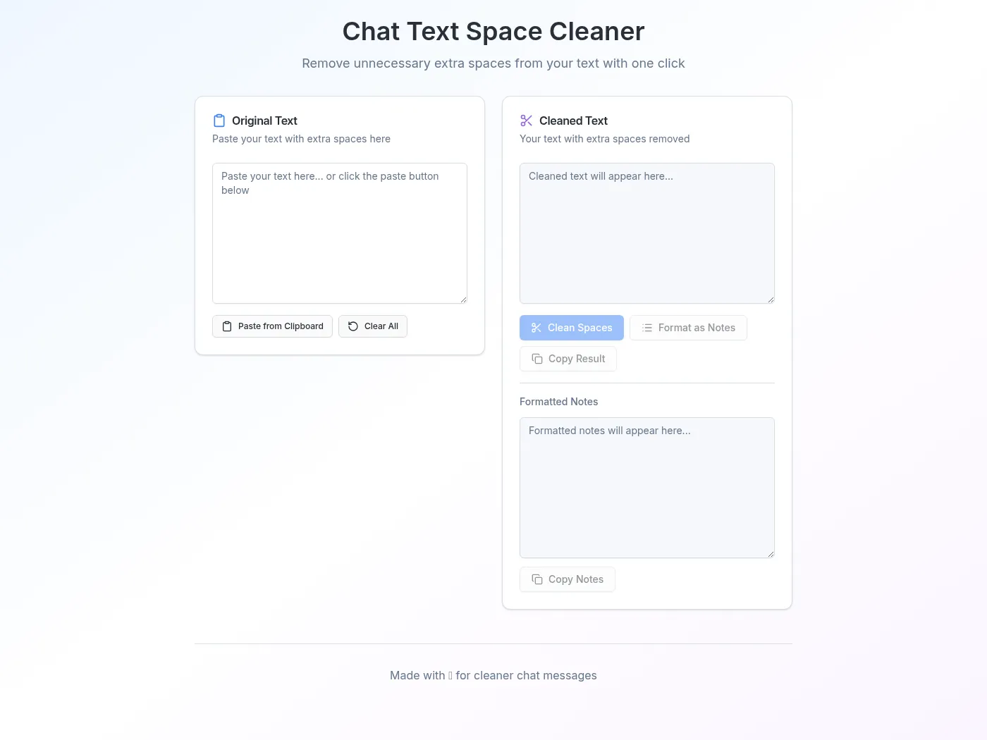 Chat Text Space Cleaner