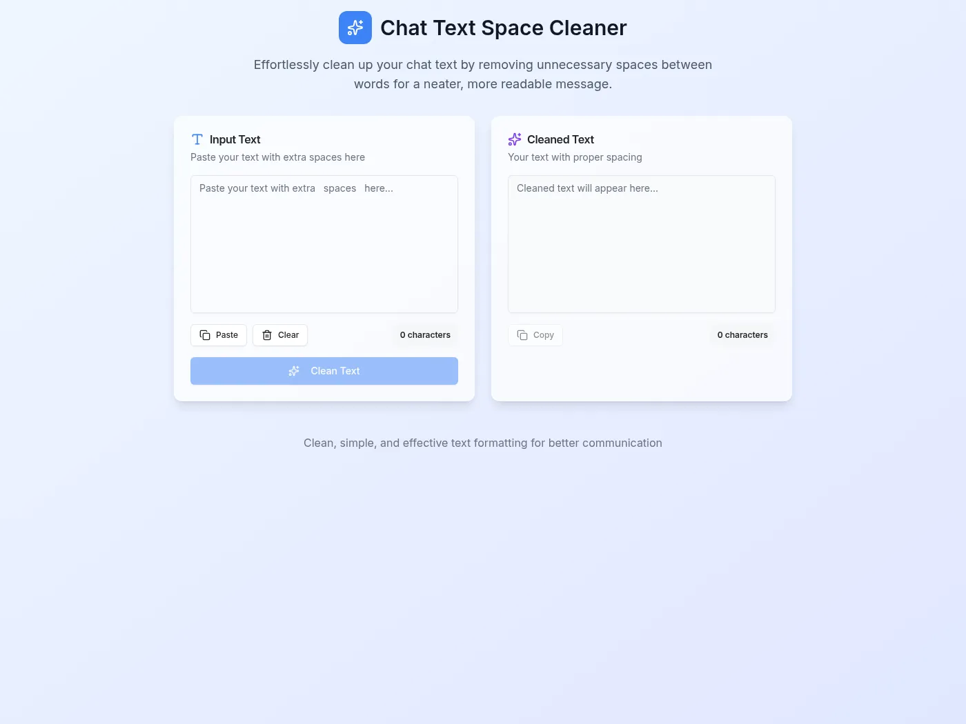 Chat Text Space Cleaner