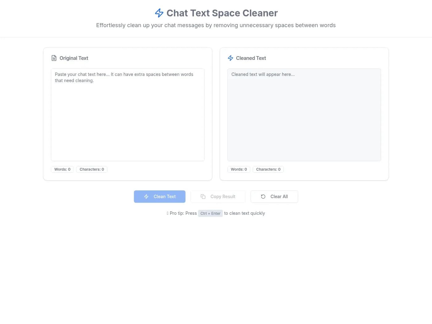 Chat Text Space Cleaner