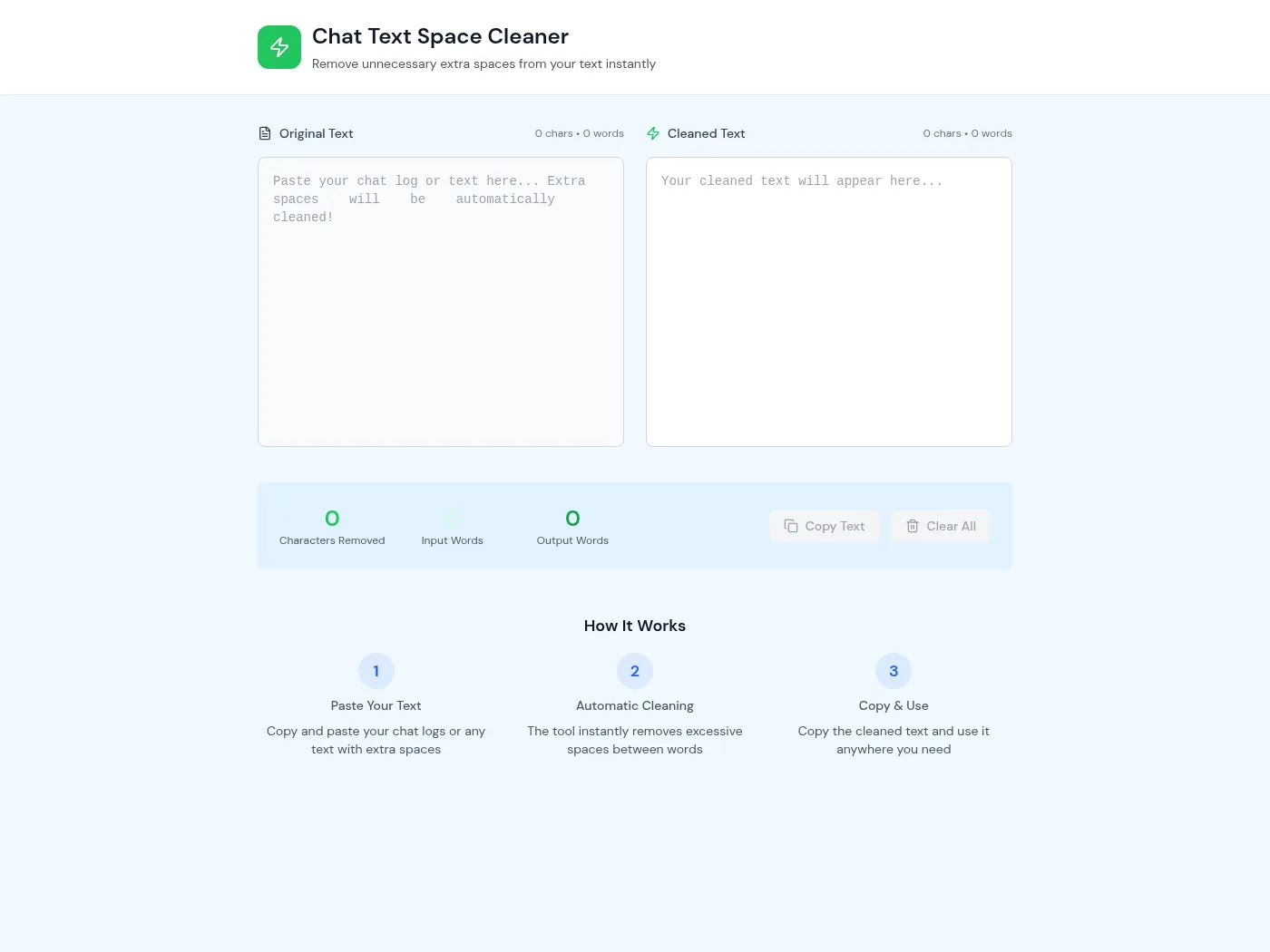Chat Text Space Cleaner