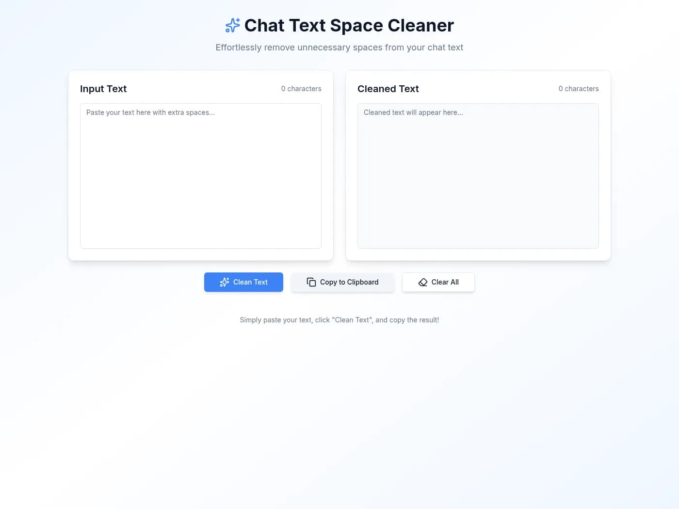 Chat Text Space Cleaner