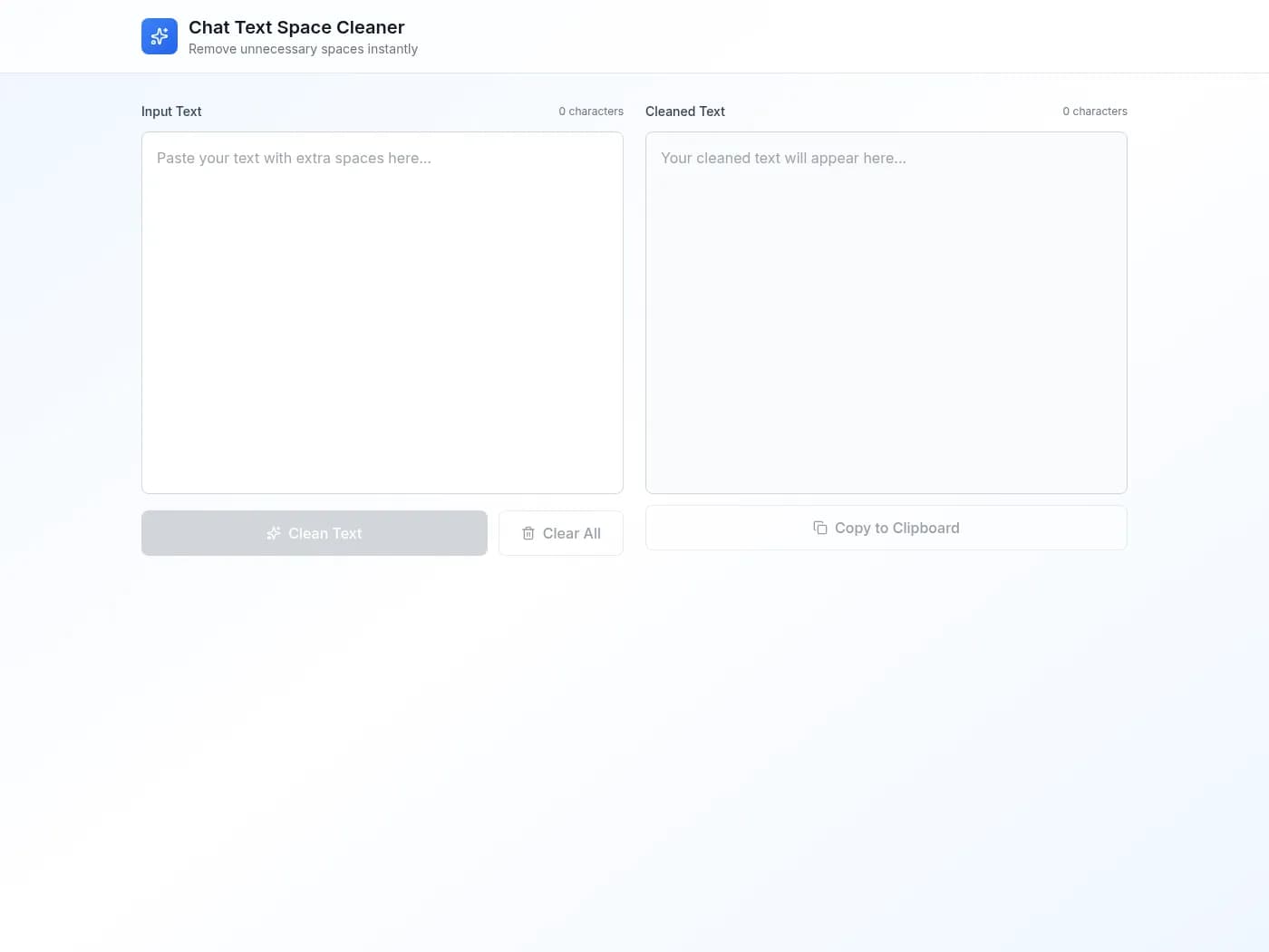 Chat Text Space Cleaner