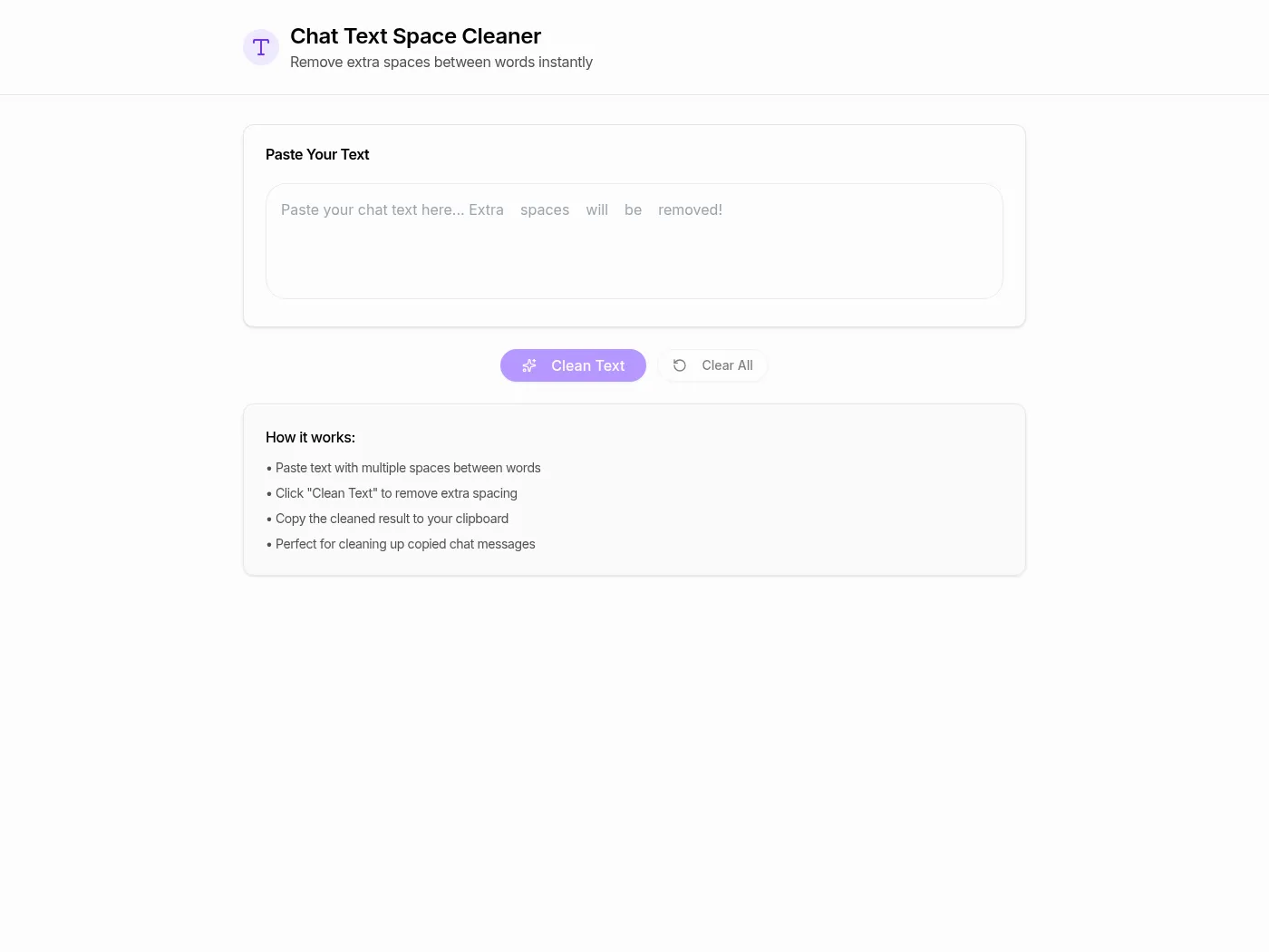 Chat Text Space Cleaner