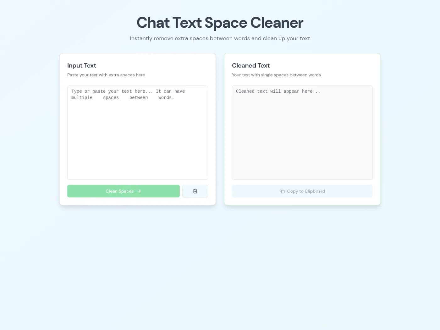 Chat Text Space Cleaner