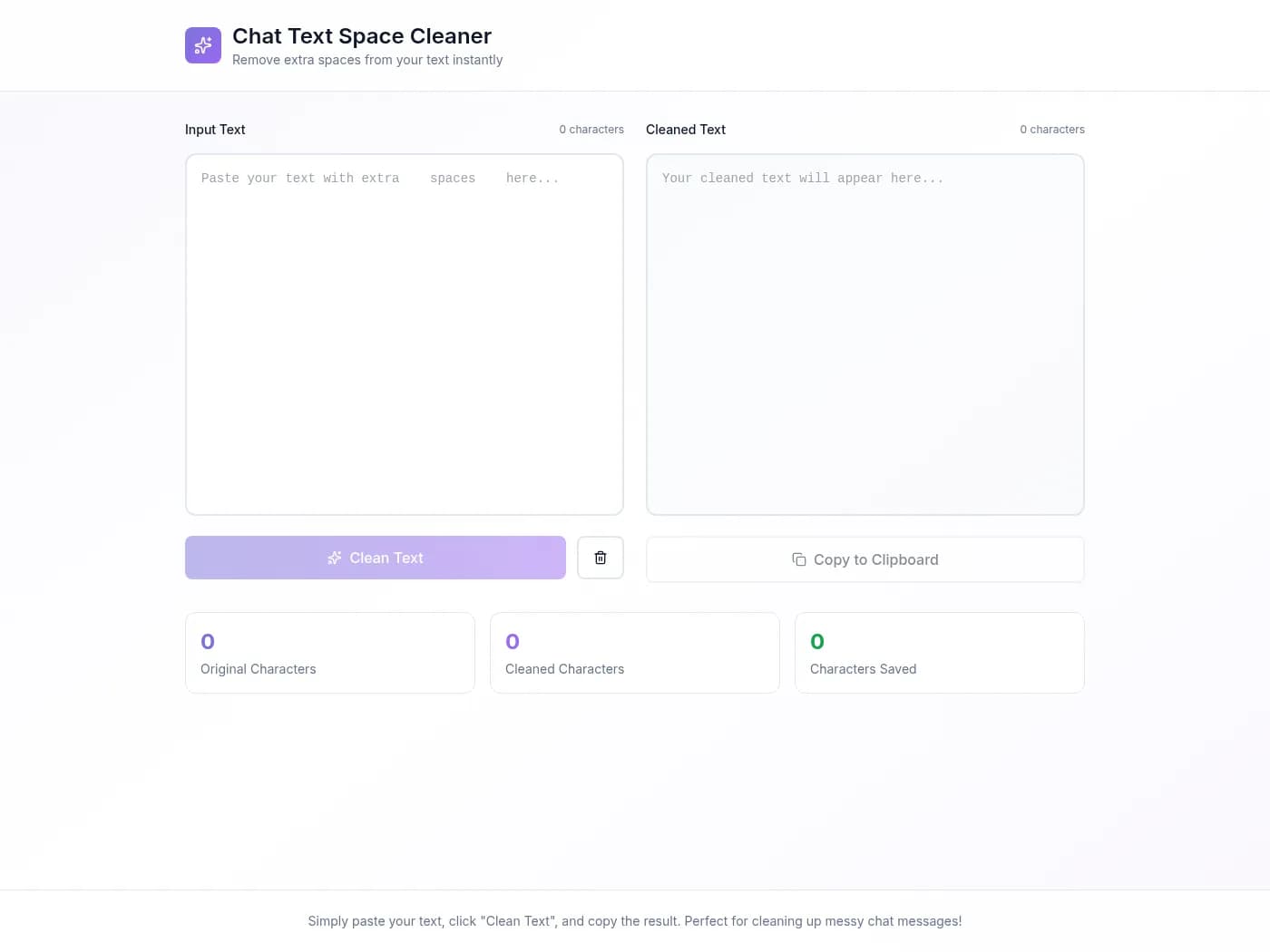 Chat Text Space Cleaner