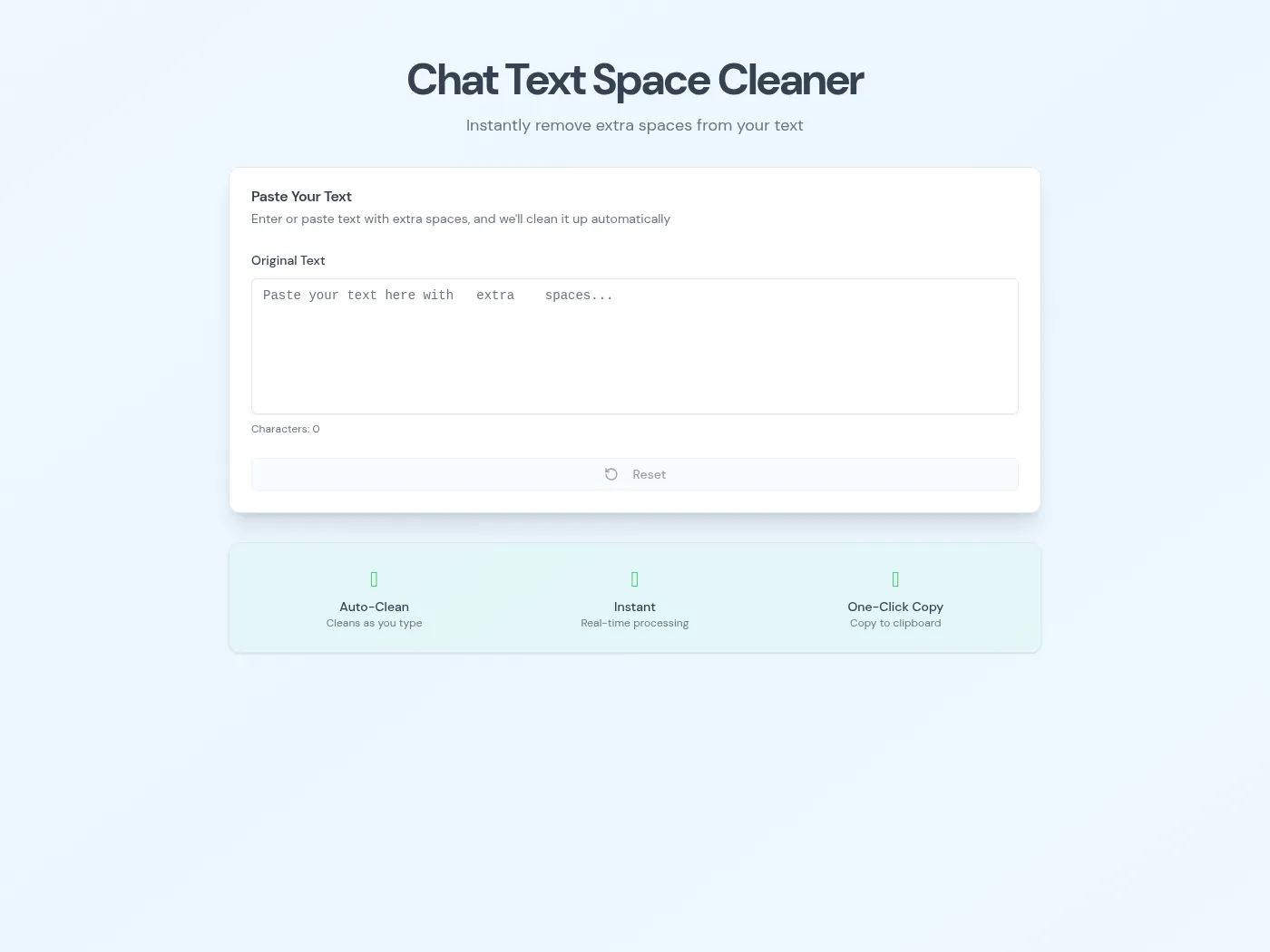 Chat Text Space Cleaner